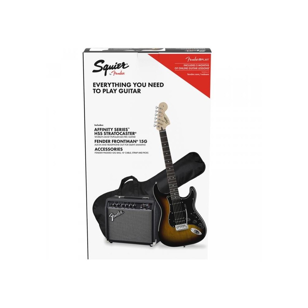 Fender Squier Pack Affinity Strat HSS IL BSB + Frontman 15G